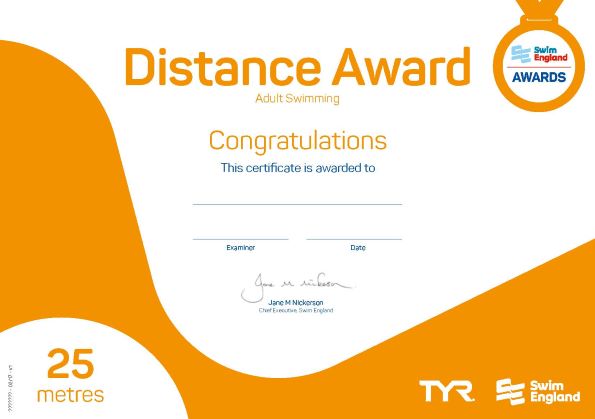Adult Distance Awards | About the Swim England Award
